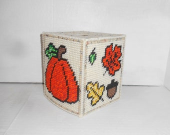Plastic Canvas Autumn Falling Leaves Tissue Box Cover - Etsy