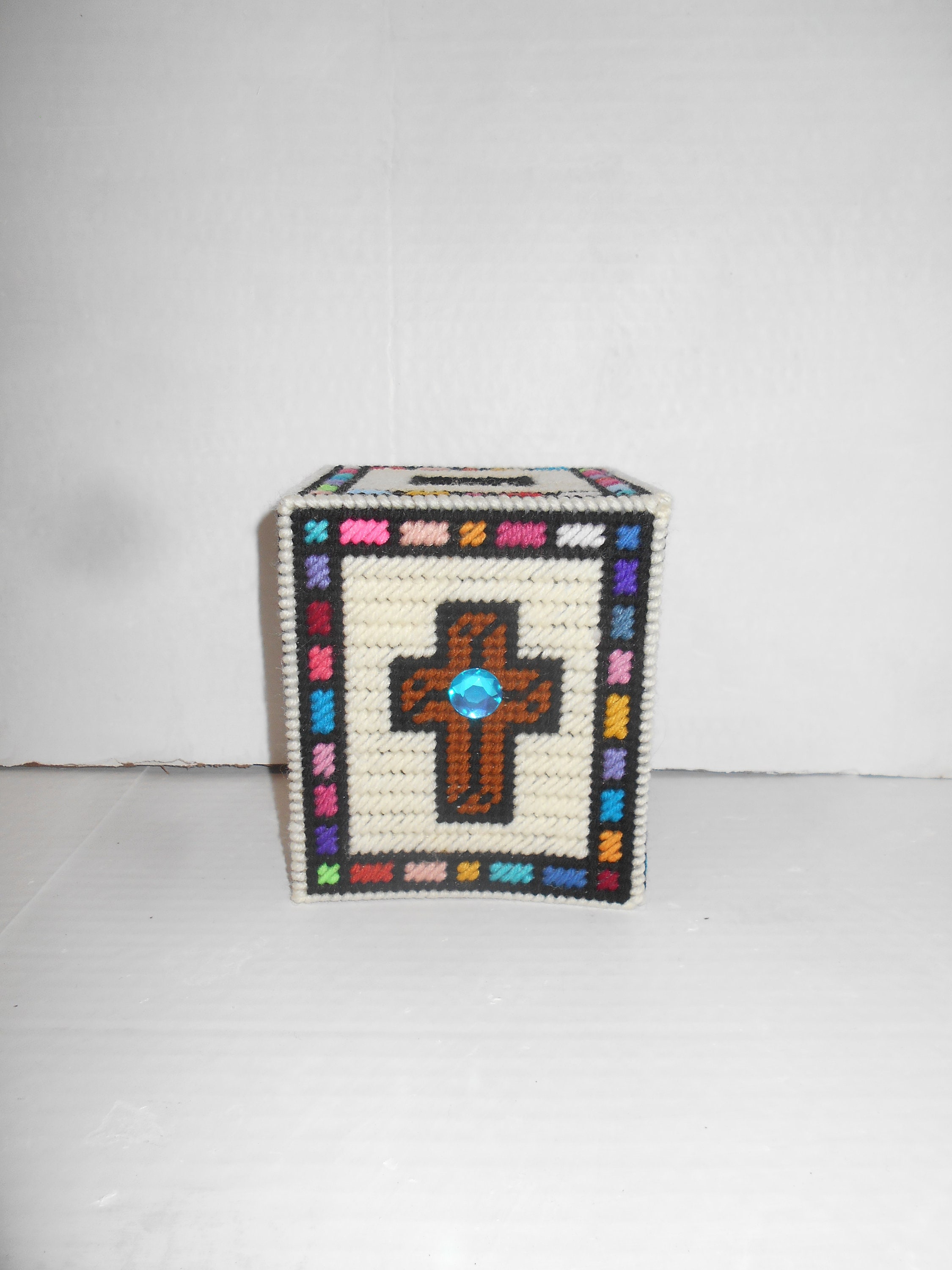 Stain Glass Cross Tissue Box Cover - Etsy