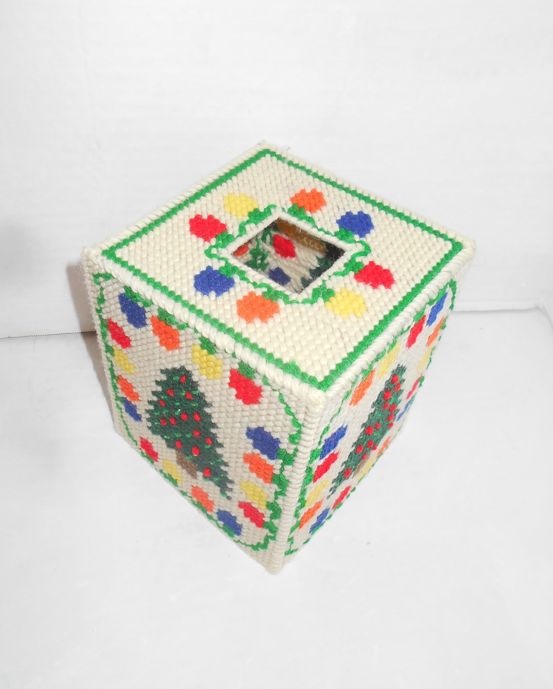 Christmas Tree and Lights Tissue Box Cover - Etsy