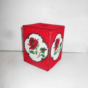 Red Rose Tissue Box Cover - Etsy