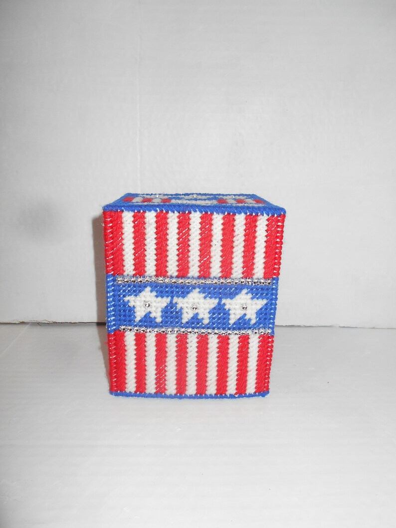 Patriotic Tissue Box With Stars - Etsy