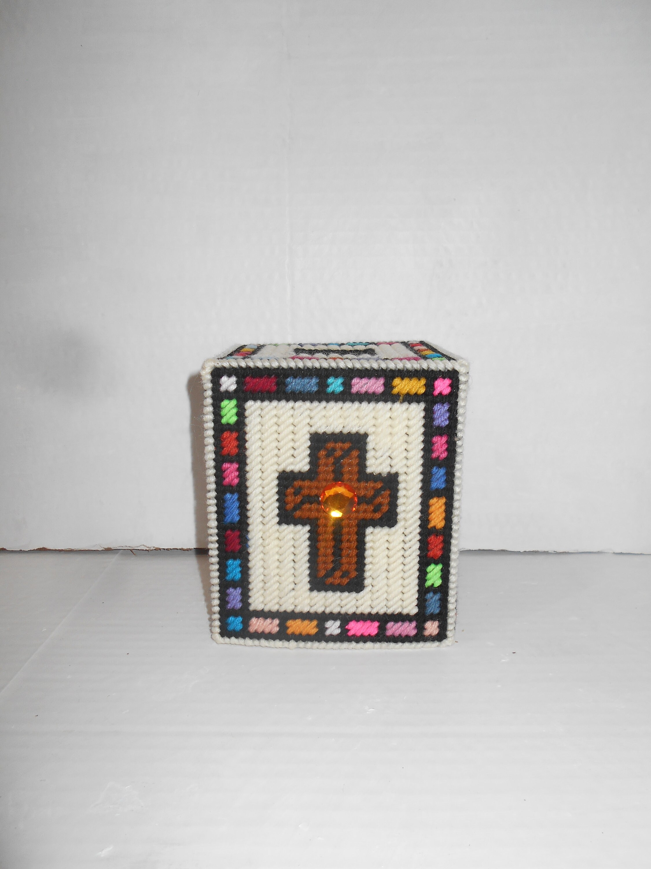 Stain Glass Cross Tissue Box Cover - Etsy