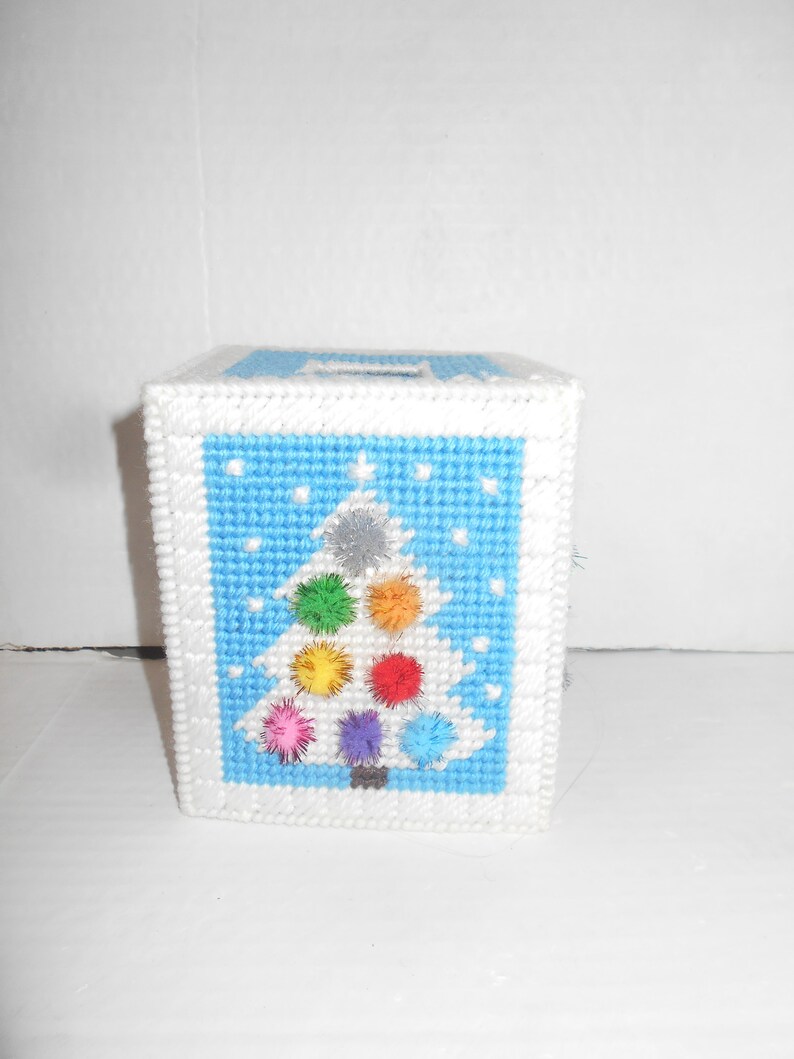 Pom Pom Christmas Tree Tissue Box Cover - Etsy