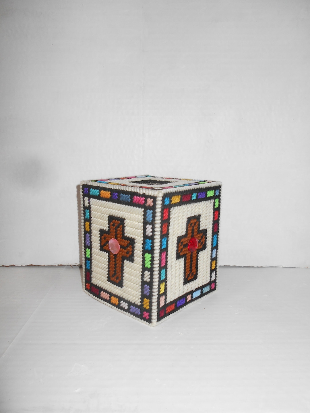 Stain Glass Cross Tissue Box Cover - Etsy