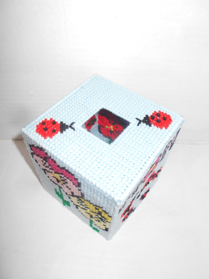 Mom Pansy & Ladybug Tissue Box Cover - Etsy