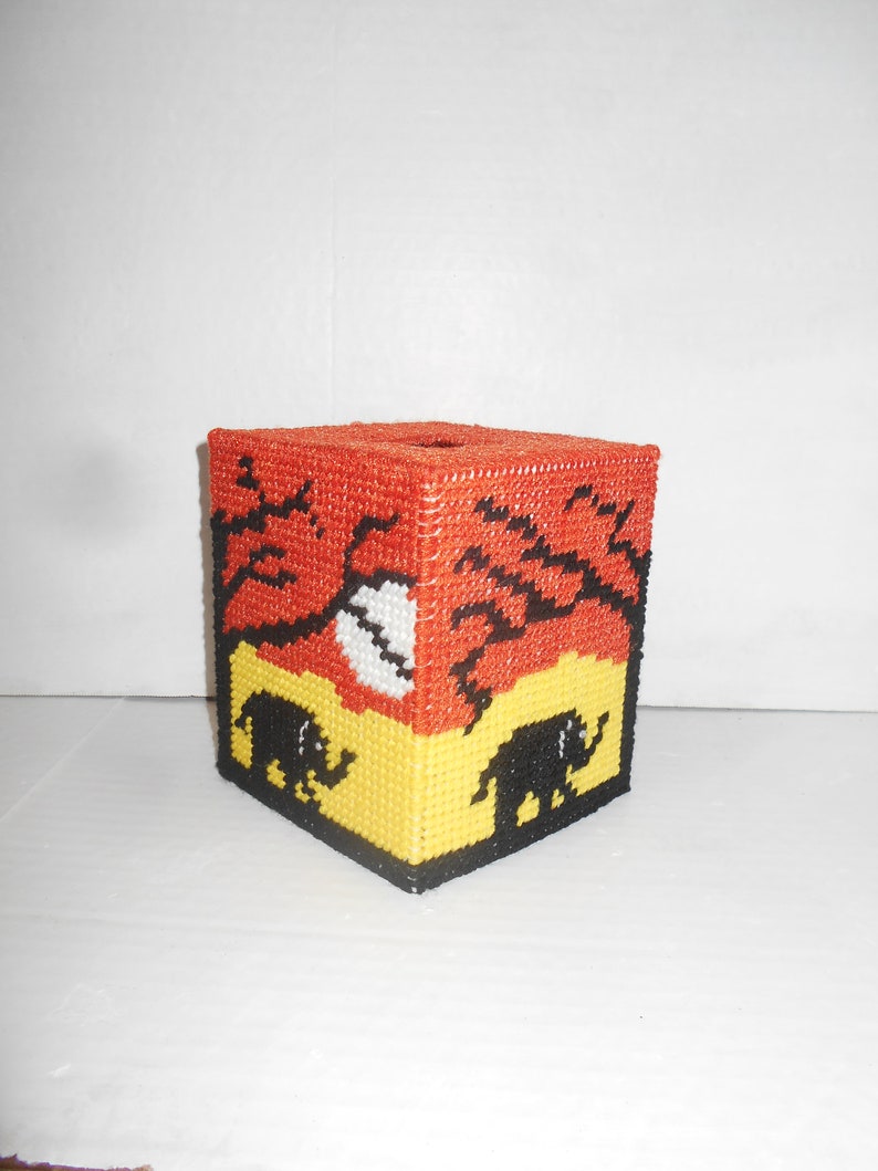 Elephants at Sunset Tissue Box Cover - Etsy