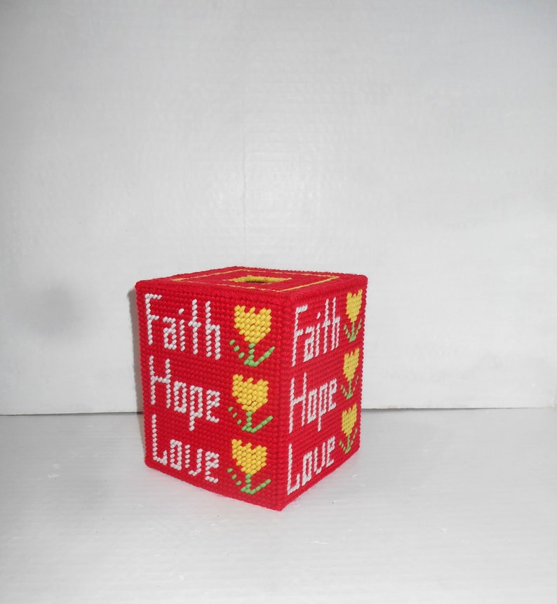 Faith Hope Love With Tulips Tissue Box Cover - Etsy