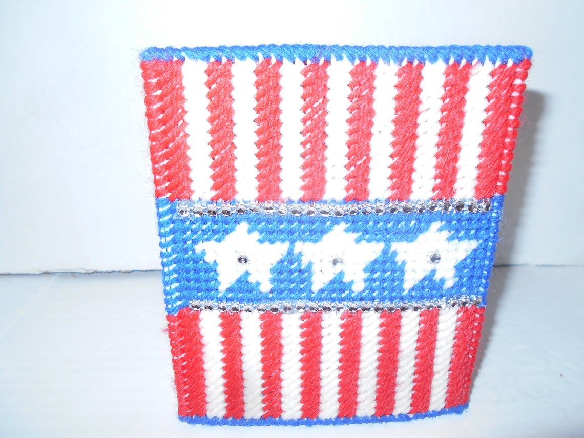 Patriotic Tissue Box With Stars - Etsy
