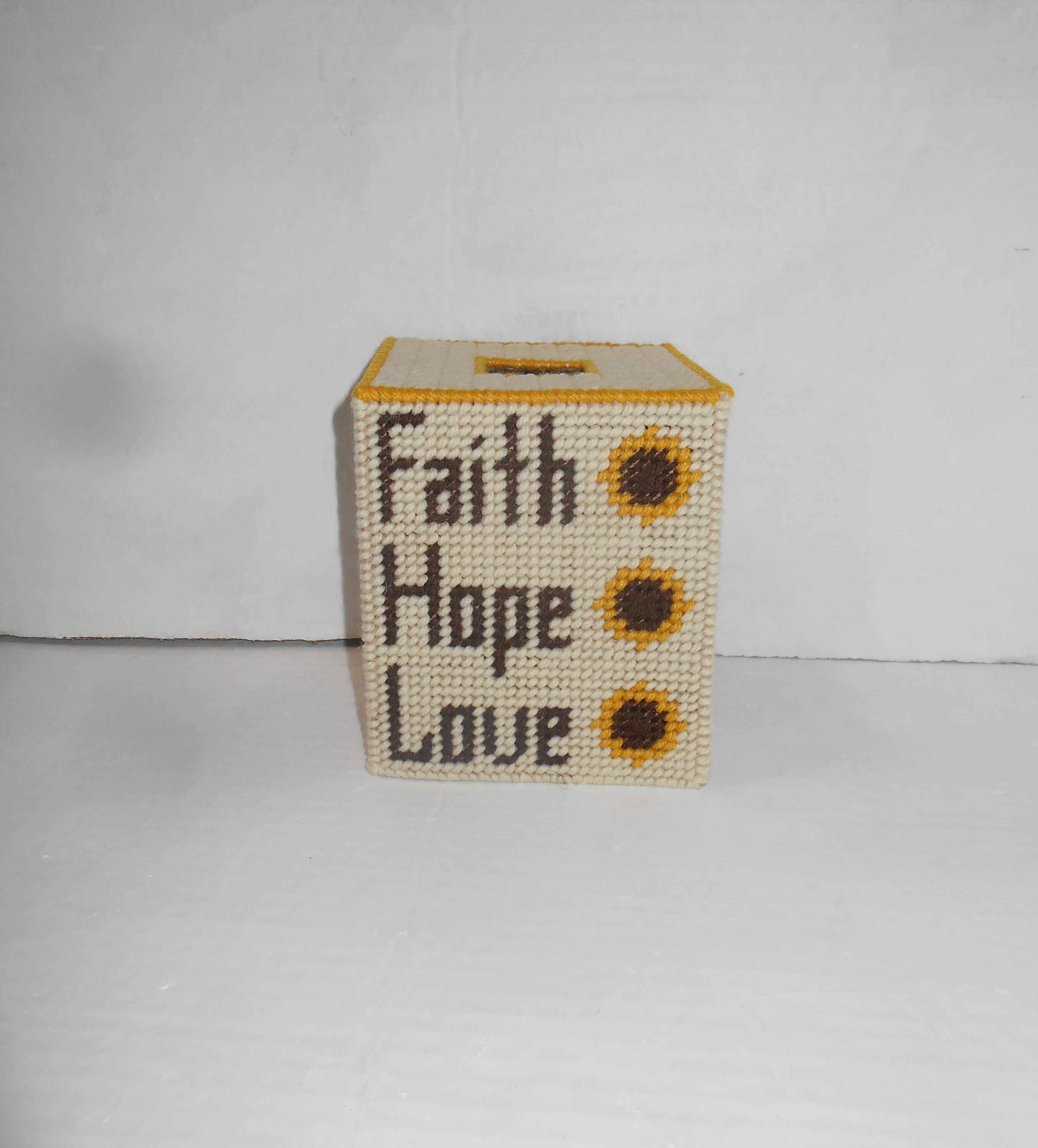 Faith Hope Love Sunflower Tissue Box Cover - Etsy