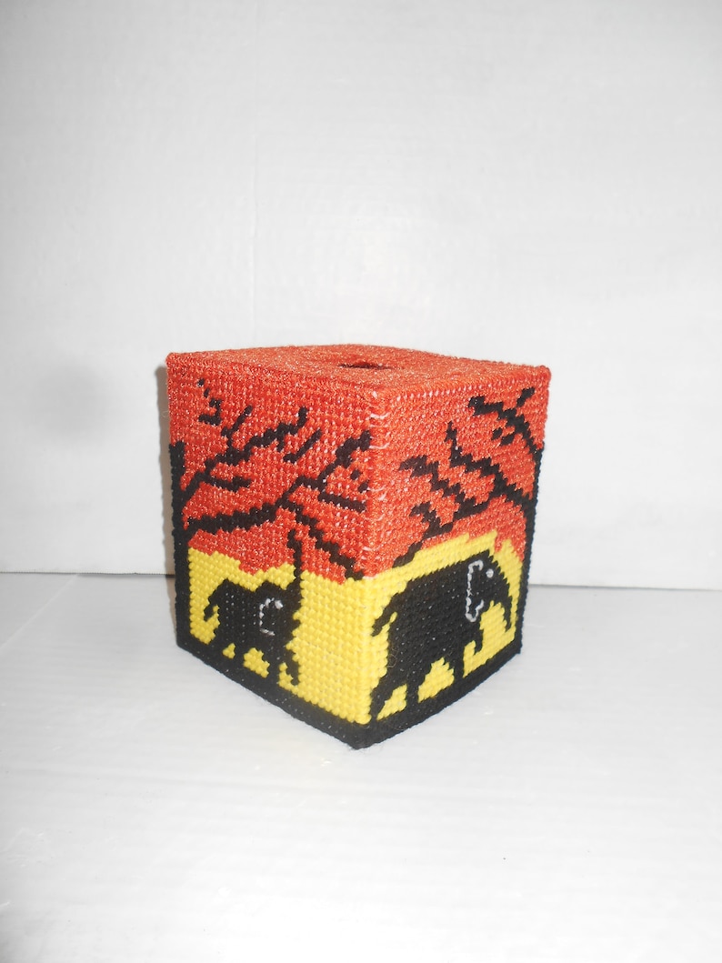 Elephants at Sunset Tissue Box Cover - Etsy