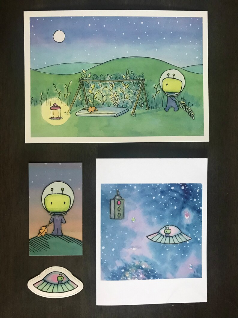 Alien Lean-to 5x7 Print - Etsy