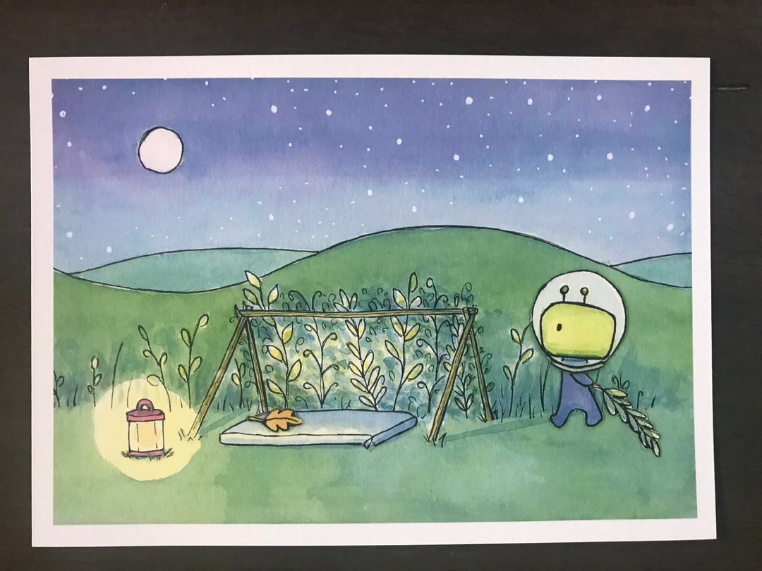 Alien Lean-to 5x7 Print - Etsy