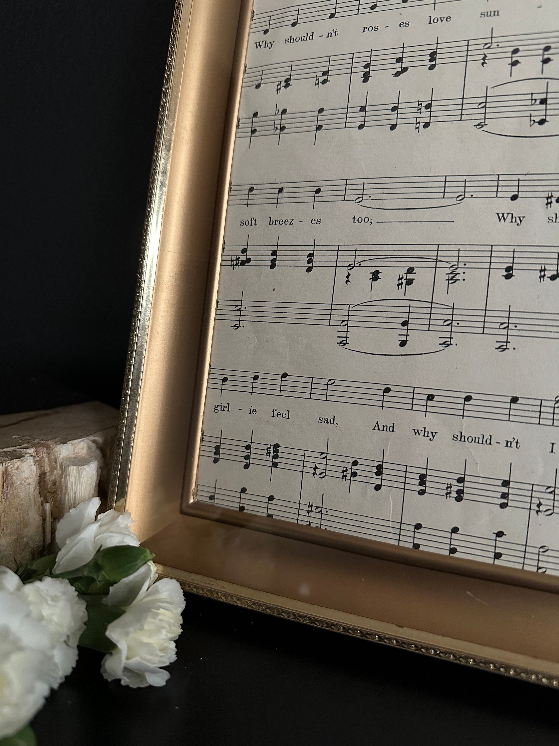 Vintage Sheet Music in Antique Frame - Etsy