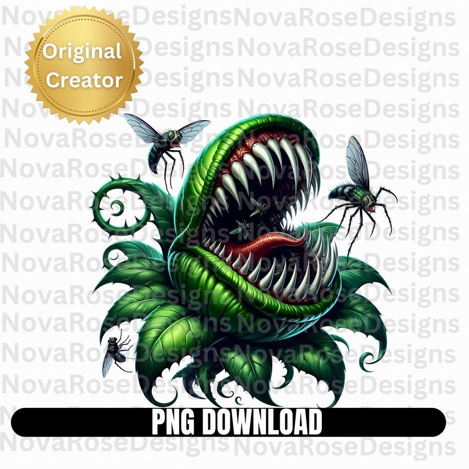 Spooky Fly Trap Plant Png, Fly Trap Png, Plant Lover Png, All Year Png ...