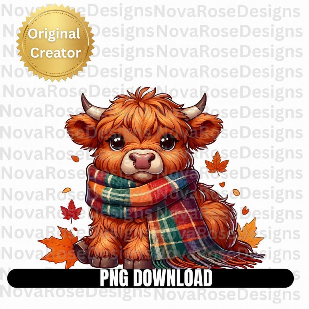 Highland Cow Png, Thanksgiving Png, Cute Cow Png, Fall Png, Fall Shirt ...