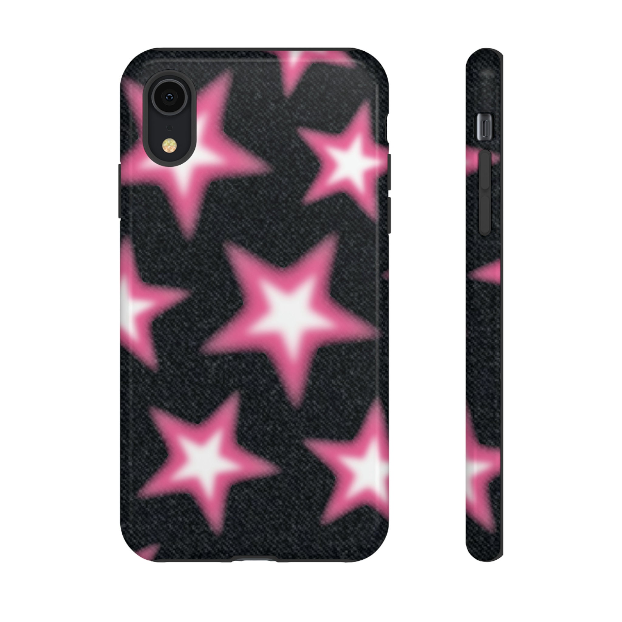 Pink Star Aura Tough Phone Case in Black iPhone 15/14/13/12/11 Pro Max ...
