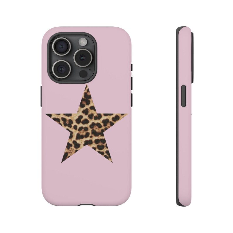 Pink Leopard Print Star Phone Case | iPhone 17/16/15/14/13/12 Pro Max ...