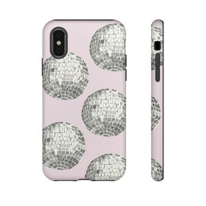 Pink Mirror Ball Hand Painted Tough Phone Case | iPhone 17/16/15/14/13 ...