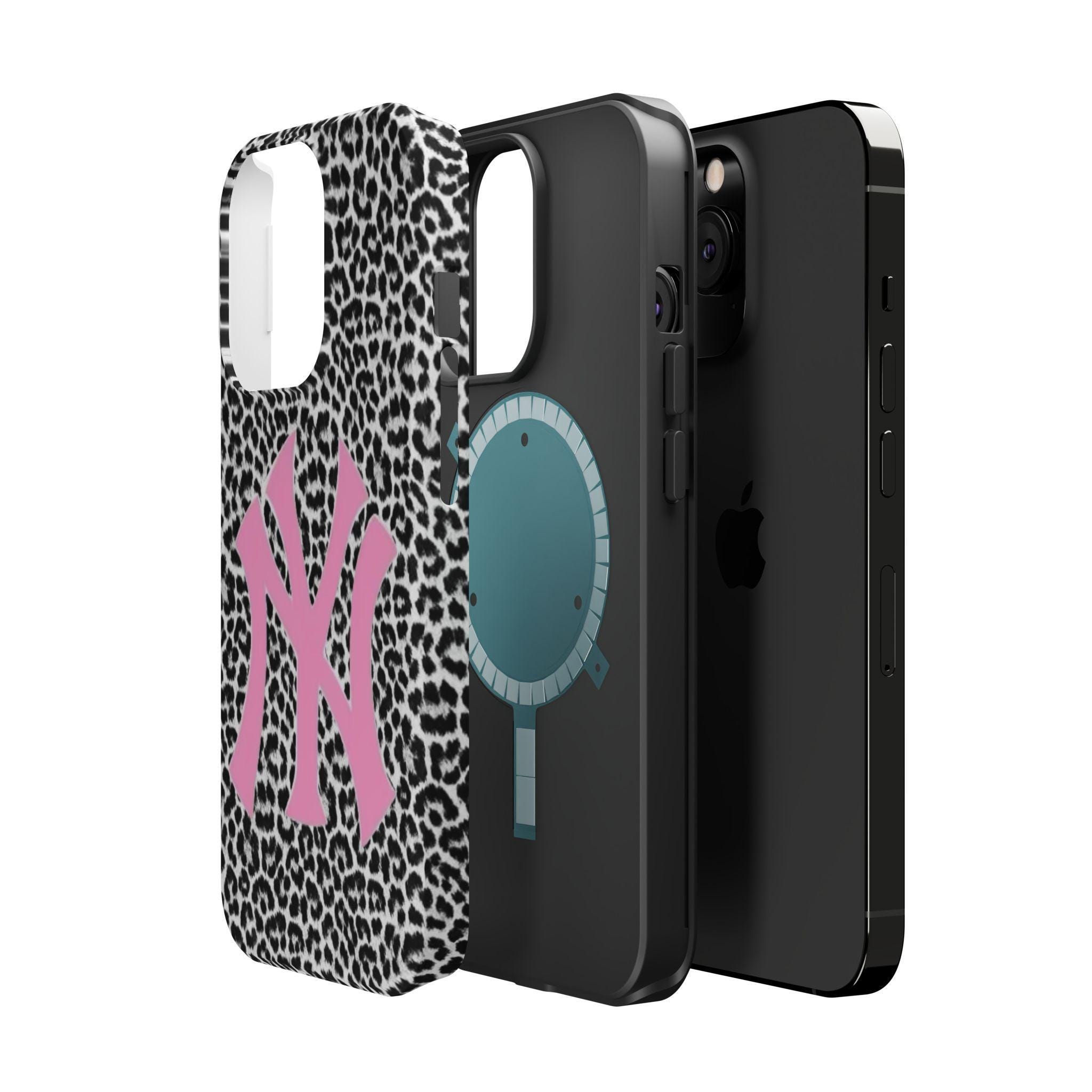 Magsafe Pink New York Leopard Print Tough Phone Case, Magnetic iPhone ...