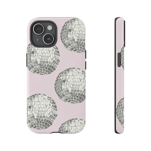 Pink Mirror Ball Hand Painted Tough Phone Case | iPhone 17/16/15/14/13 ...