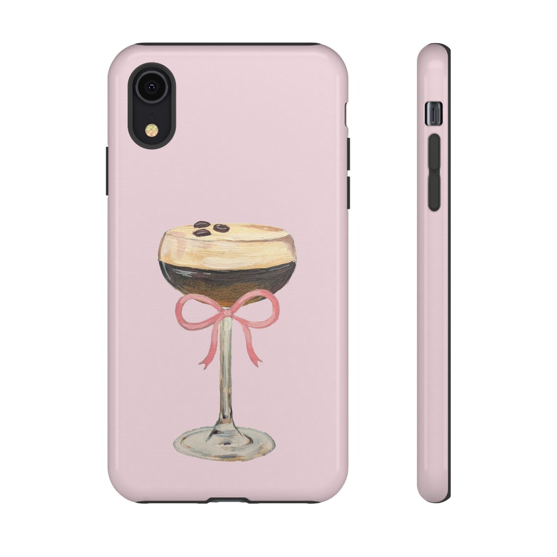 Coquette Espresso Martini Pink Bow Hand Painted Tough Phone Case iPhone ...