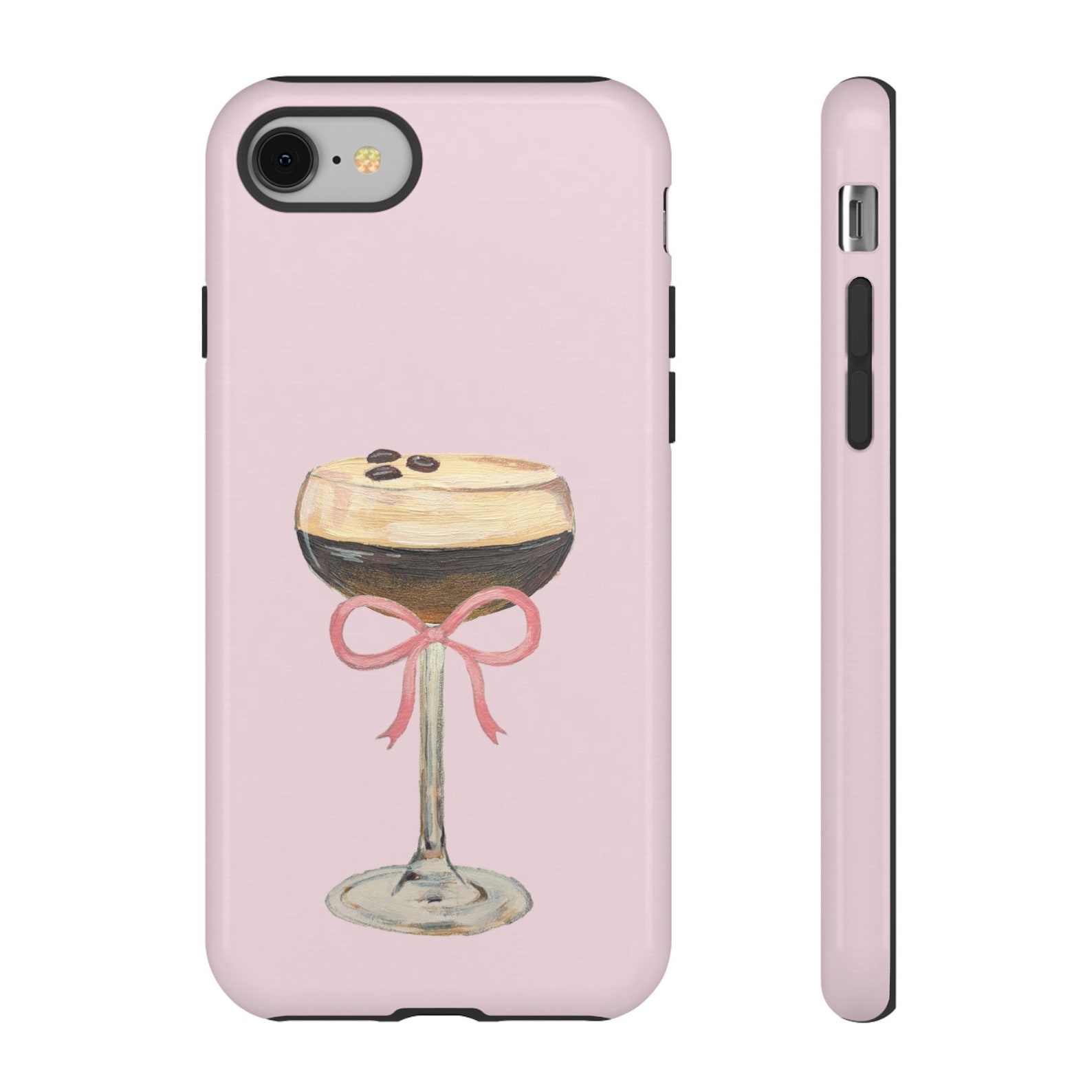 Coquette Espresso Martini Pink Bow Hand Painted Tough Phone Case iPhone ...