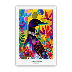 Minnesota State Bird Art Print: Colorful Common Loon Poster - Etsy
