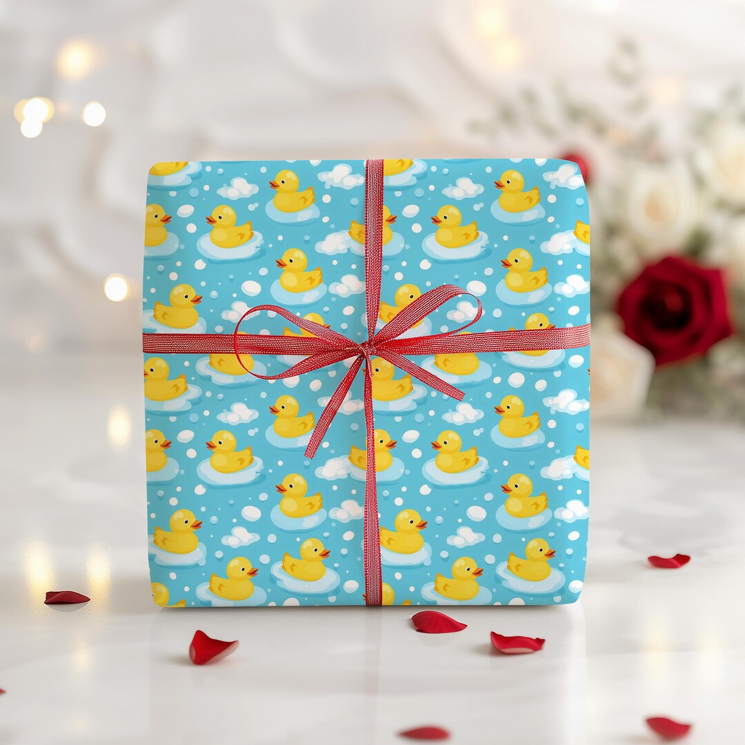 Wrapping Papers, Rubber Ducky Themed Gift Wrap, Funny Whimsical Gift ...