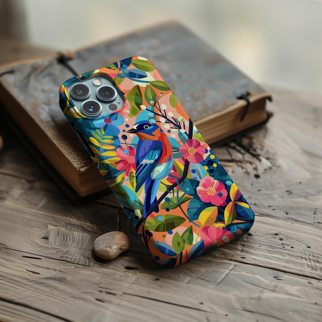 Eastern Bluebird iPhone Case: Floral Bird Lover Gift - Etsy