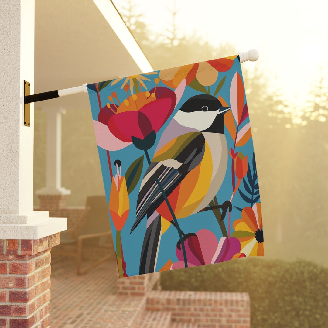 Maine State Bird, Chickadee, House & Garden Flag, Garden Banner, Garden ...