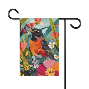 Michigan State Bird, American Robin, House & Garden Flag, Garden Banner ...