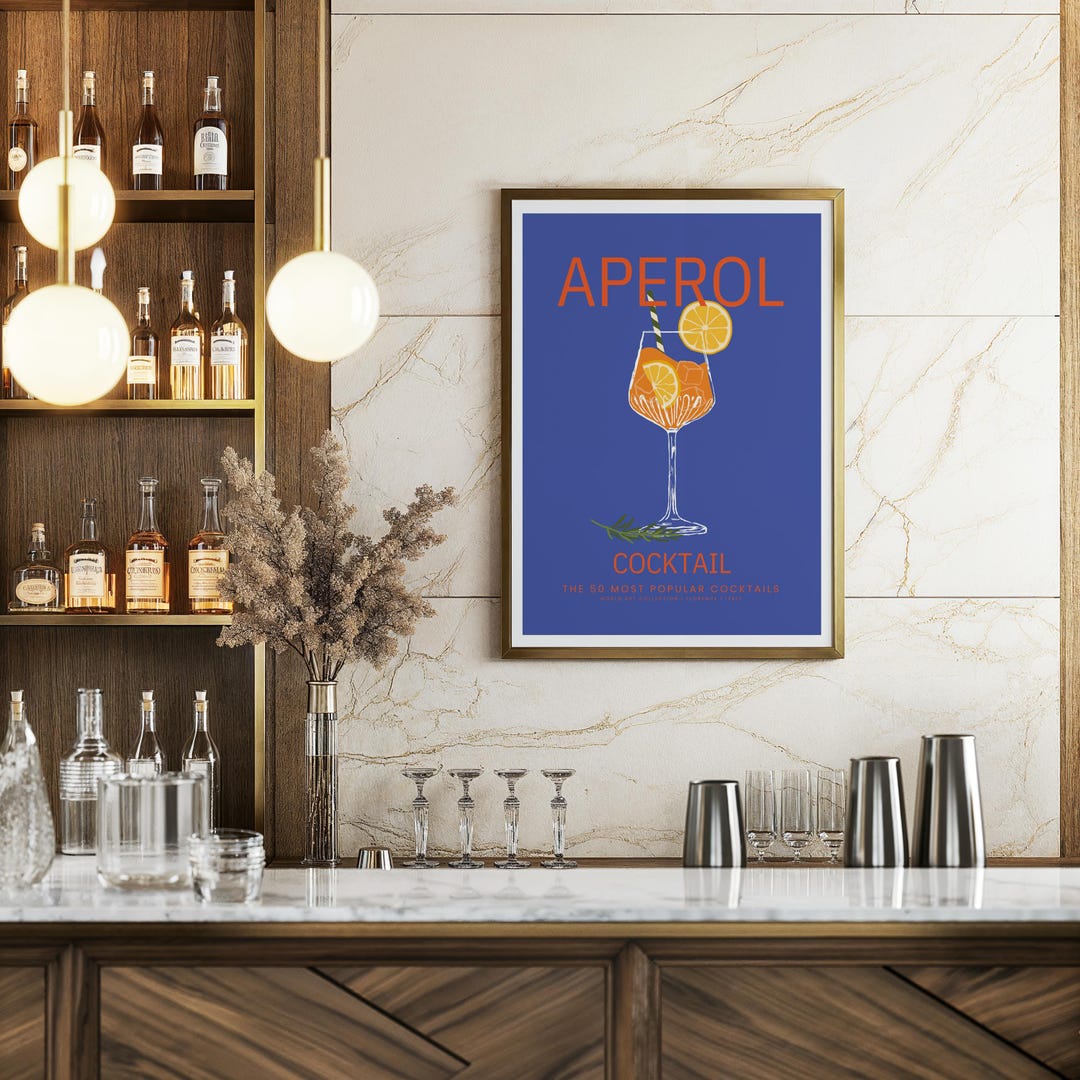 Wall Art Posters, Aperol Cocktail Mixer Poster, Joy Wall Art Print ...