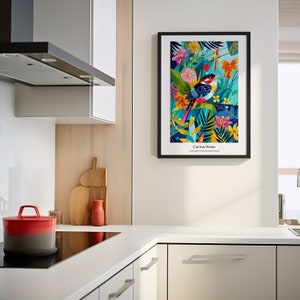 ARIZONA State Bird, Cactus Wren, Colorful Wall Art Poster - Museum ...