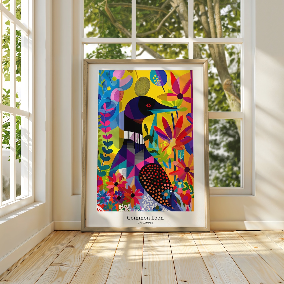 Minnesota State Bird Art Print: Colorful Common Loon Poster - Etsy