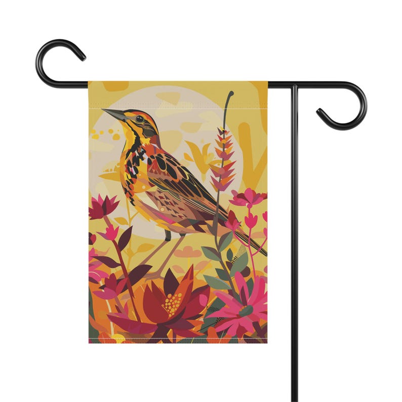 Western Meadowlark Garden Flag: North Dakota State Bird Yard Banner - Etsy