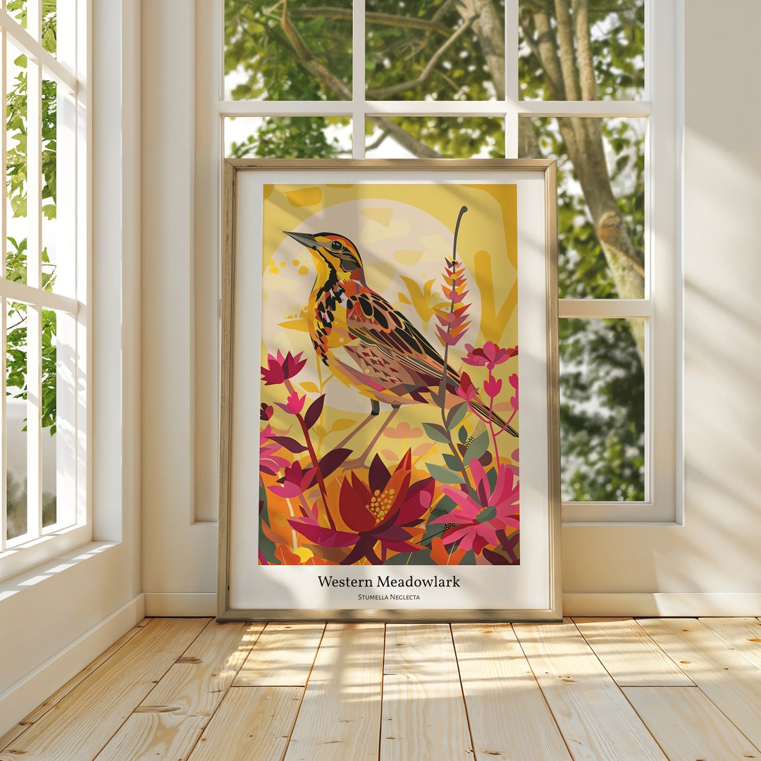KANSAS State Bird, Western Meadowlark, Wall Art Poster - Museum Quality ...