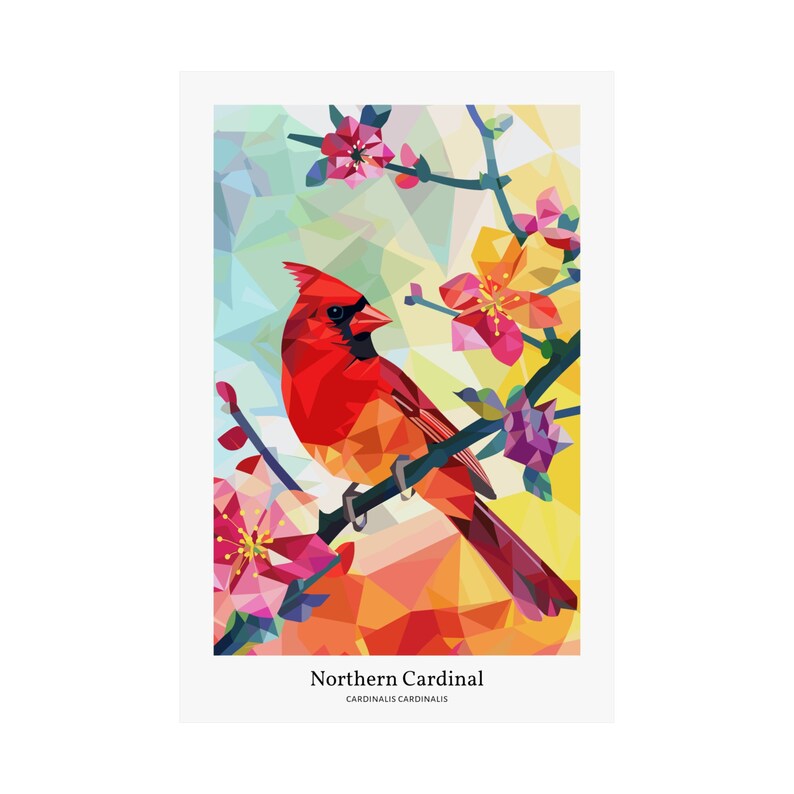 Kentucky State Bird, Northern Cardinal, Colorful Wall Art Poster ...