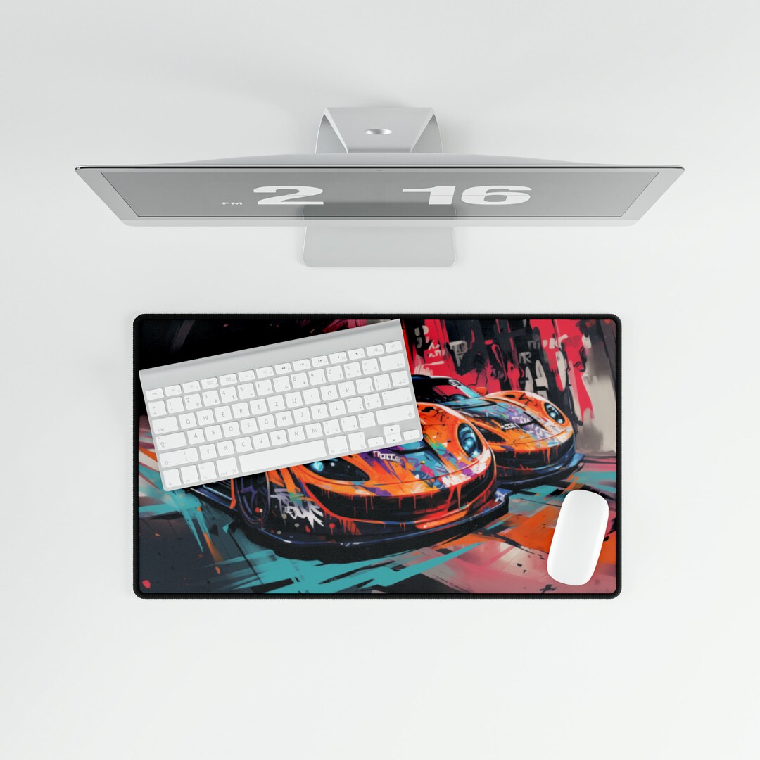Dynamic Computer Mat With Futuristic Sports Cars, Desk Mat, Computer ...