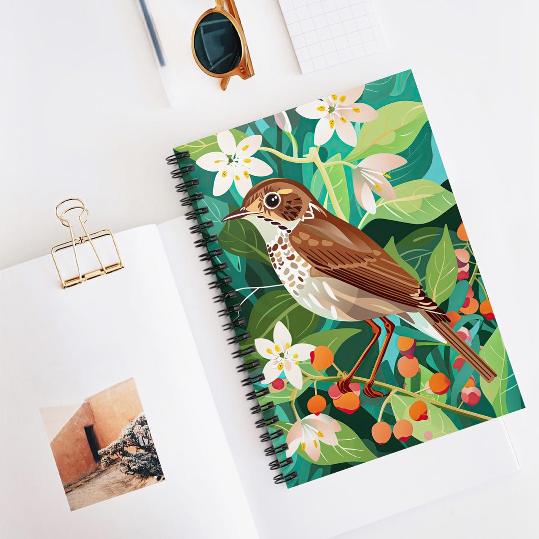 Hermit Thrush Spiral Notebook: Vermont State Bird, Ruled Line - Etsy