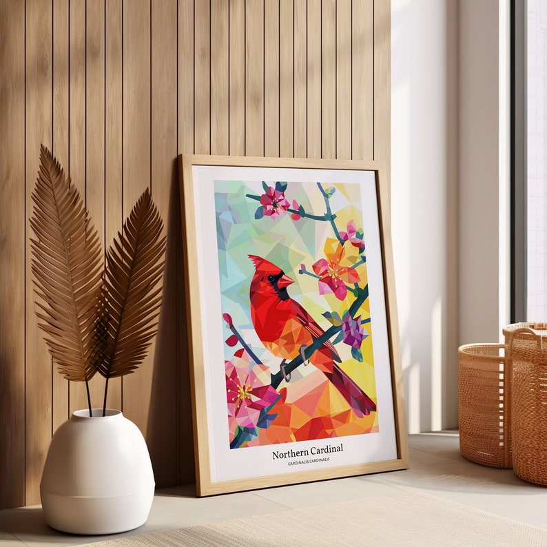 Kentucky State Bird, Northern Cardinal, Colorful Wall Art Poster ...