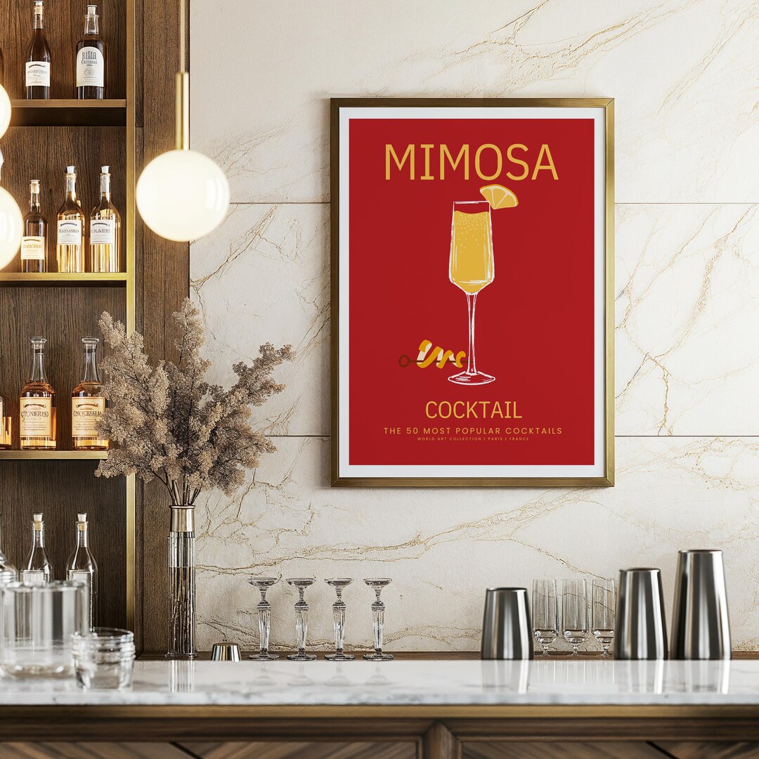 Wall Art Posters, Mimosa Cocktail Poster, Joy Wall Art Print, Kitchen ...