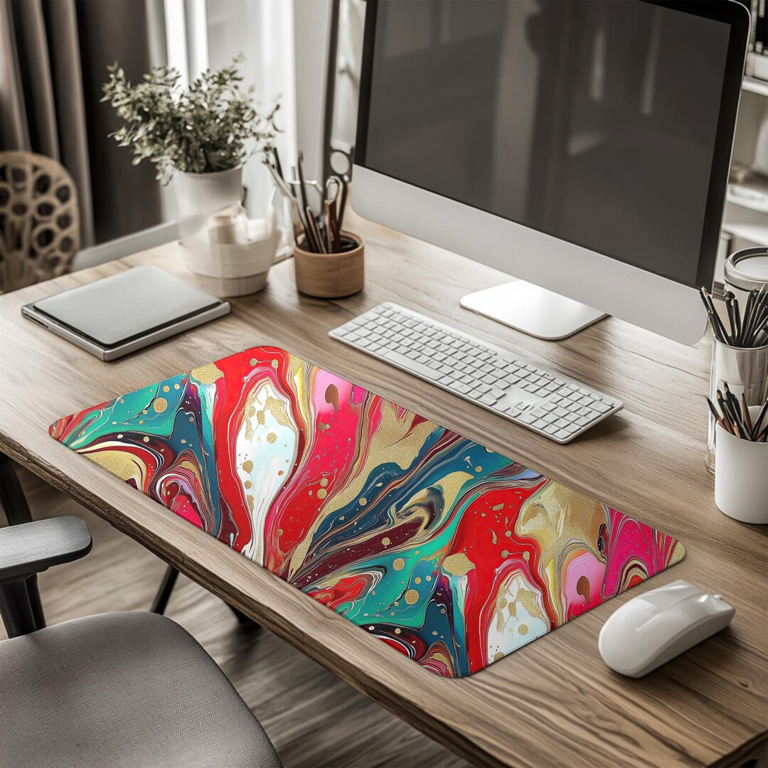 Liquid Marble Desk Mat, Gaming Mouse Pad, Office Desk Accessory ...