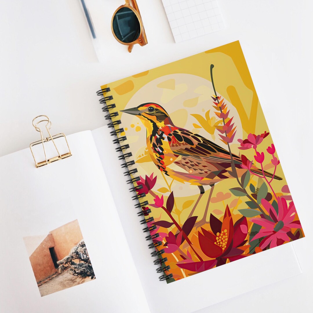 Western Meadowlark Spiral Notebook: State Bird Art, Ruled Line - Etsy