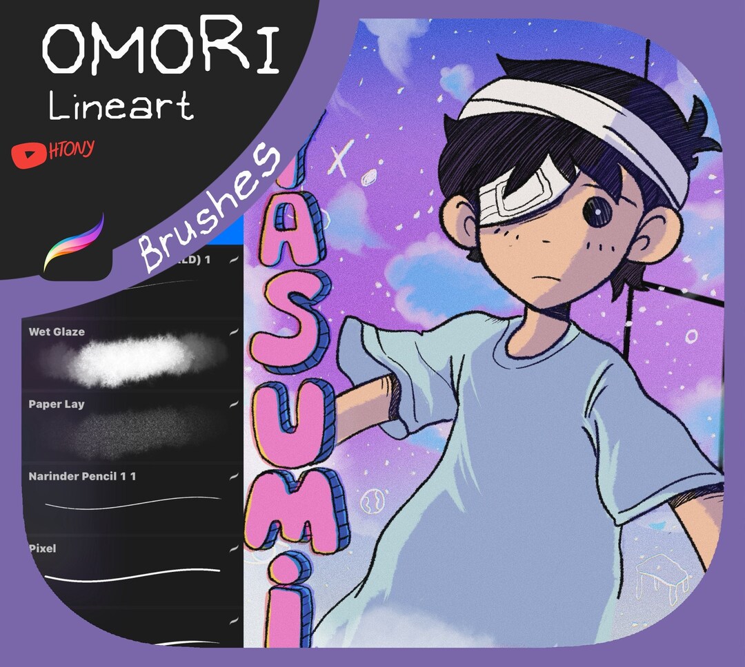 Procreate Omori Lineart Brushes for Head and Body,inktober,cartoon ...