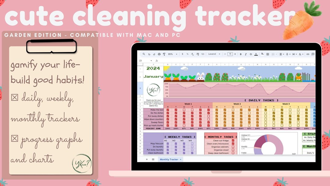 Cleaning Tracker Interactive Garden - Etsy