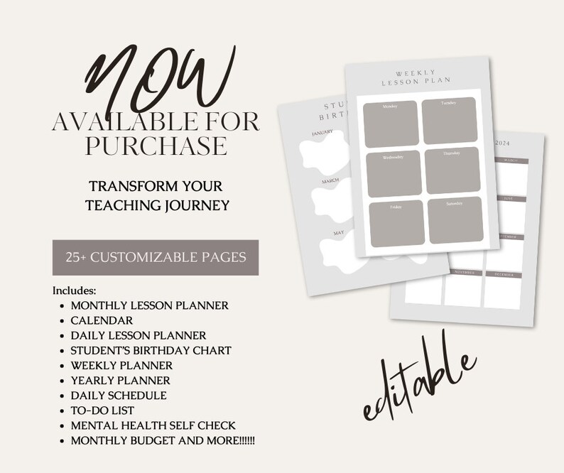 EDITABLE Teacher Planner | Digital Teacher Planner | Fully Customisable ...