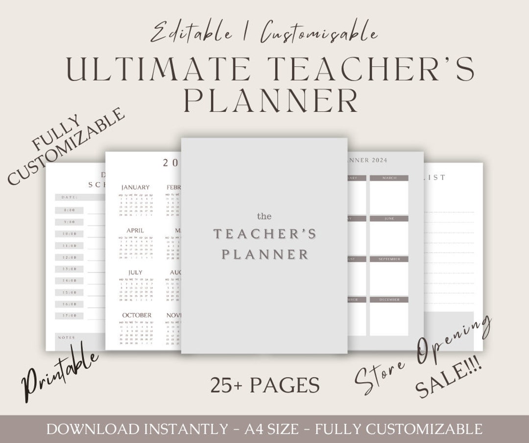 EDITABLE Teacher Planner | Digital Teacher Planner | Fully Customisable ...
