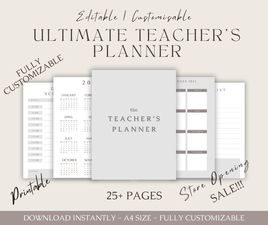 EDITABLE Teacher Planner | Digital Teacher Planner | Fully Customisable ...