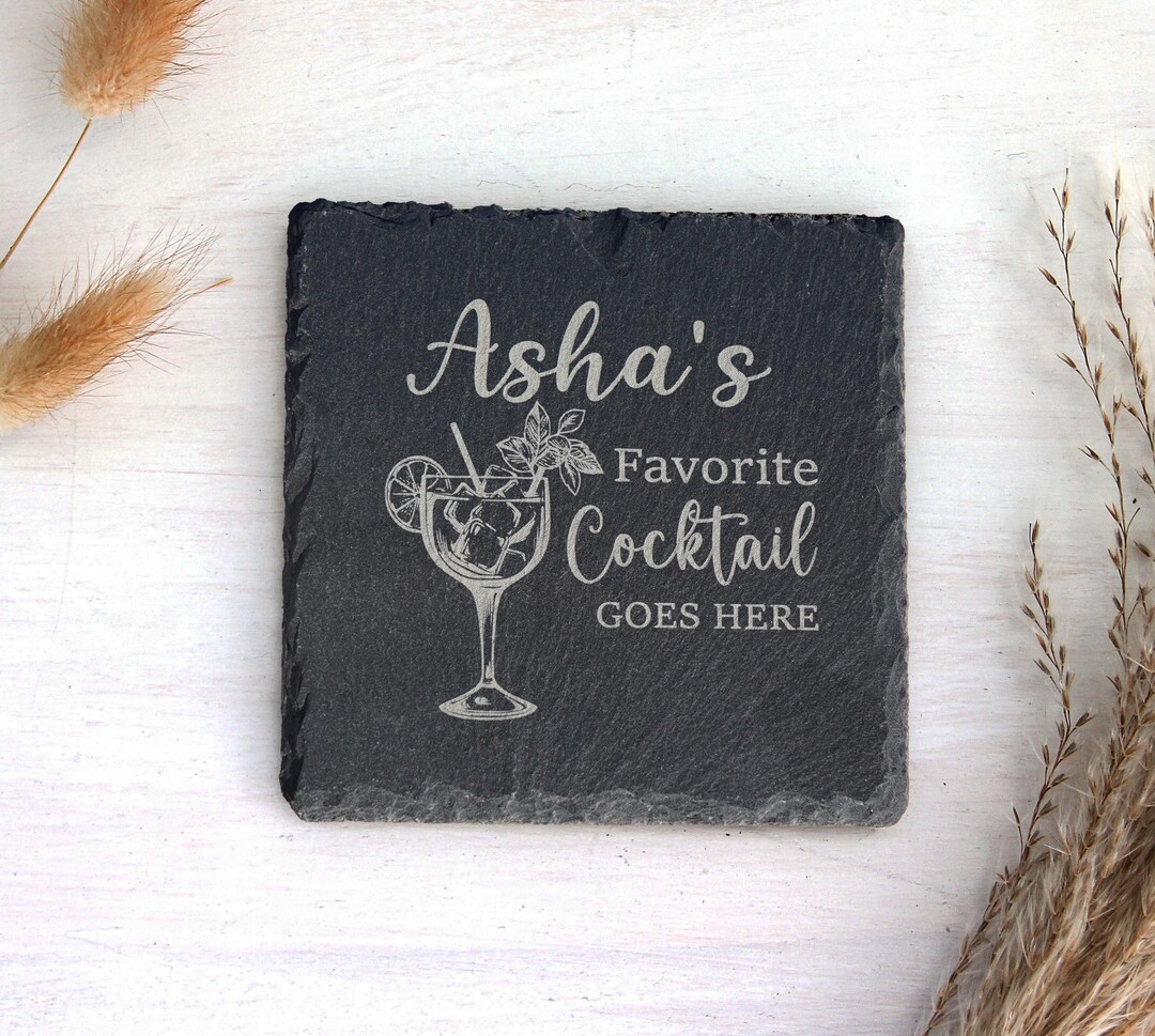 Custom Stone Coasters, Home Bar Ideas , Slate Coasters, Beer Gifts ...