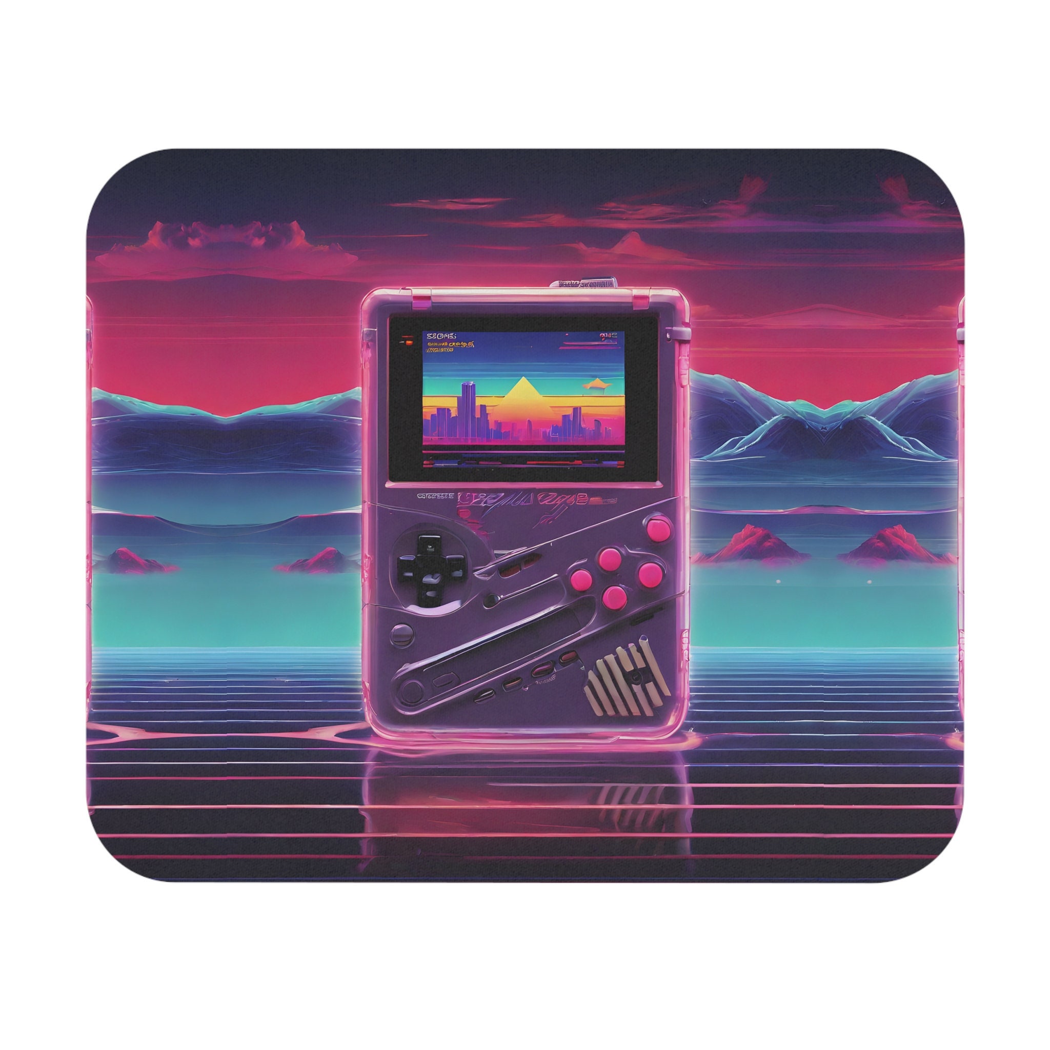 Retro Synthwave Gameboy Style Mouse Pad rectangle - Etsy